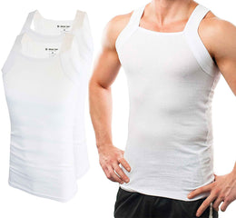 Square Cut G-unit Tank Top | Muscle Rib A-Shirts | Men's (2 Pack)